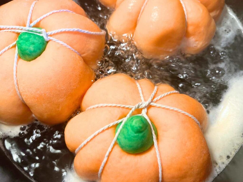 Fall Pumpkin Shaped Bagels - Flour and Filigree