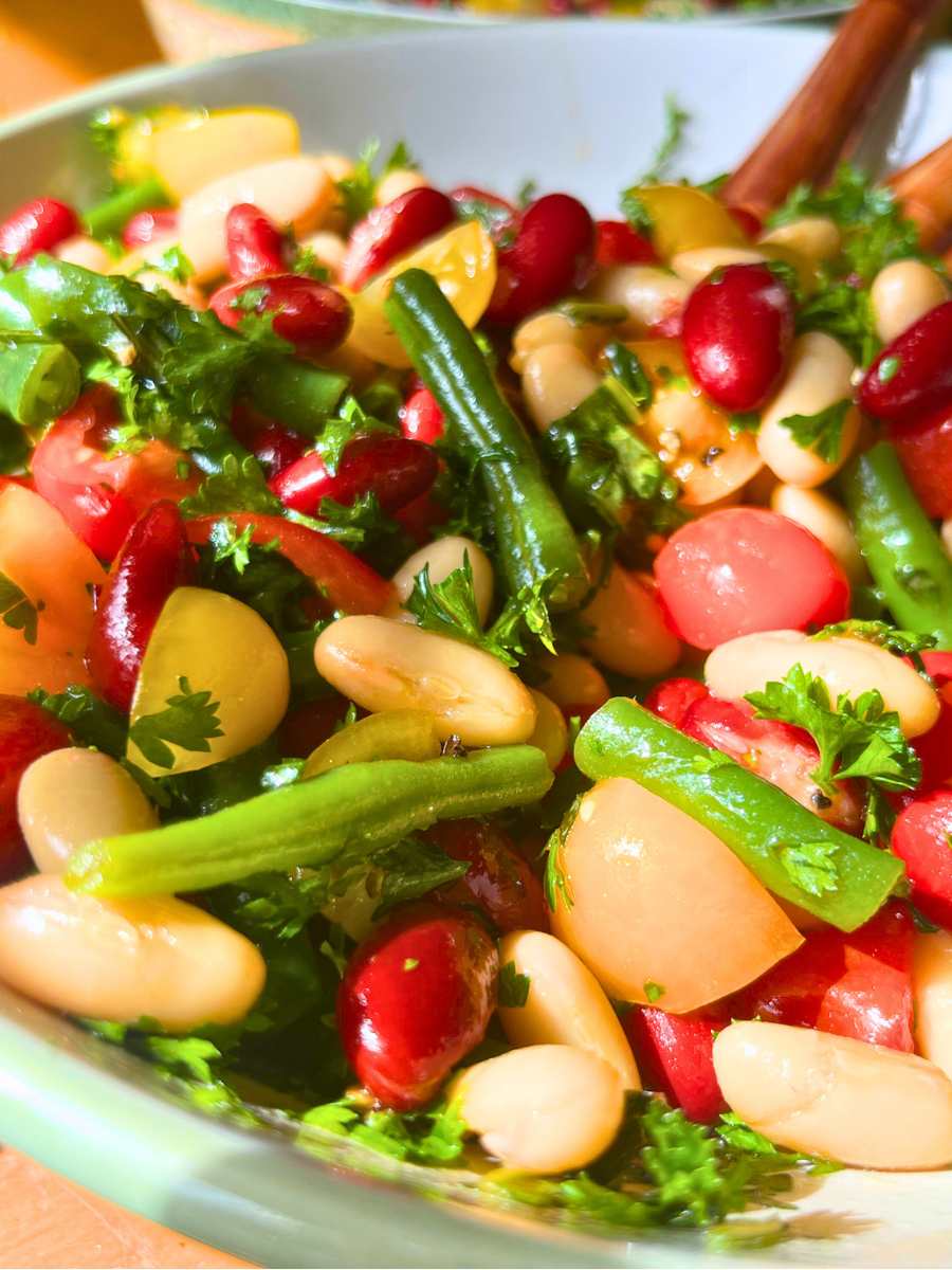 Easy Summer Three Bean Salad - Flour and Filigree