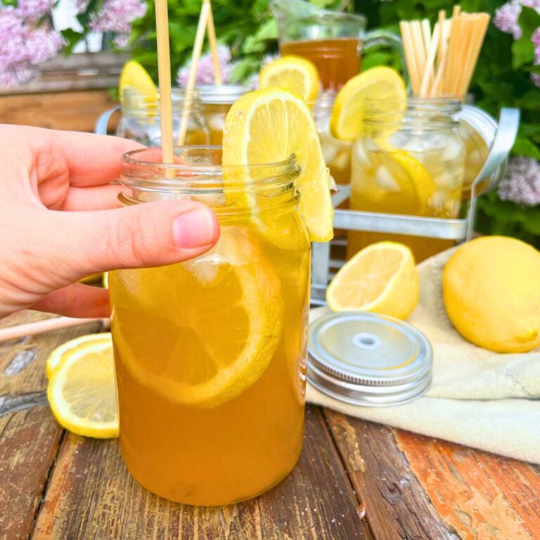 Homemade Honey Lemon Iced Tea || No processed sugar! - Flour and Filigree