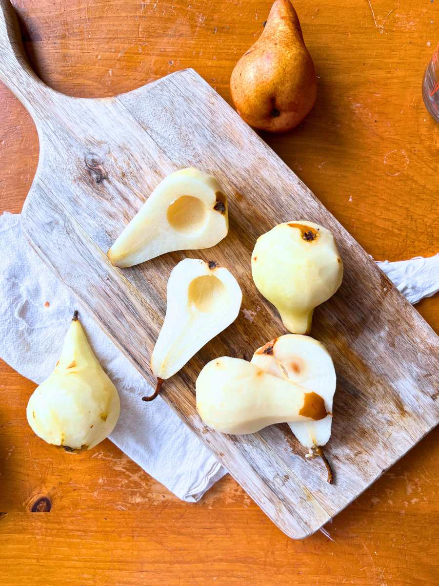 Easy Baked Pears with Homemade Caramel Sauce - Flour and Filigree